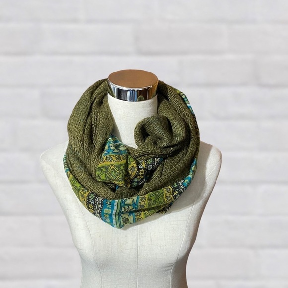 Unbranded | Accessories | Infinity Olive Green Knit Mesh Scarf | Poshmark